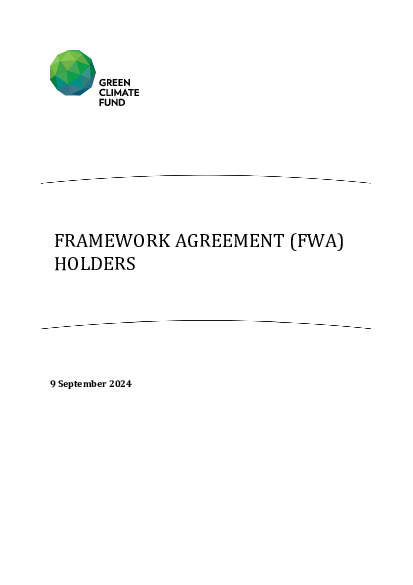 List of FWA holders | Green Climate Fund