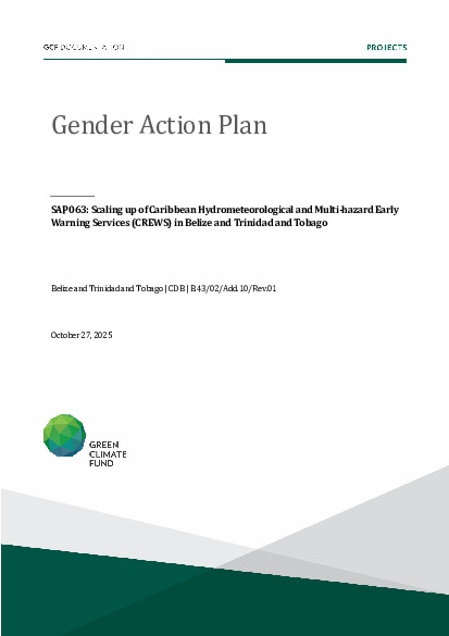 Gender action plan for SAP063: Scaling up of Caribbean ...