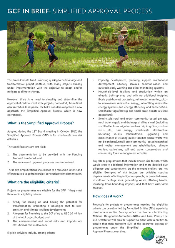 GCF in Brief: Simplified Approval Process | Green Climate Fund