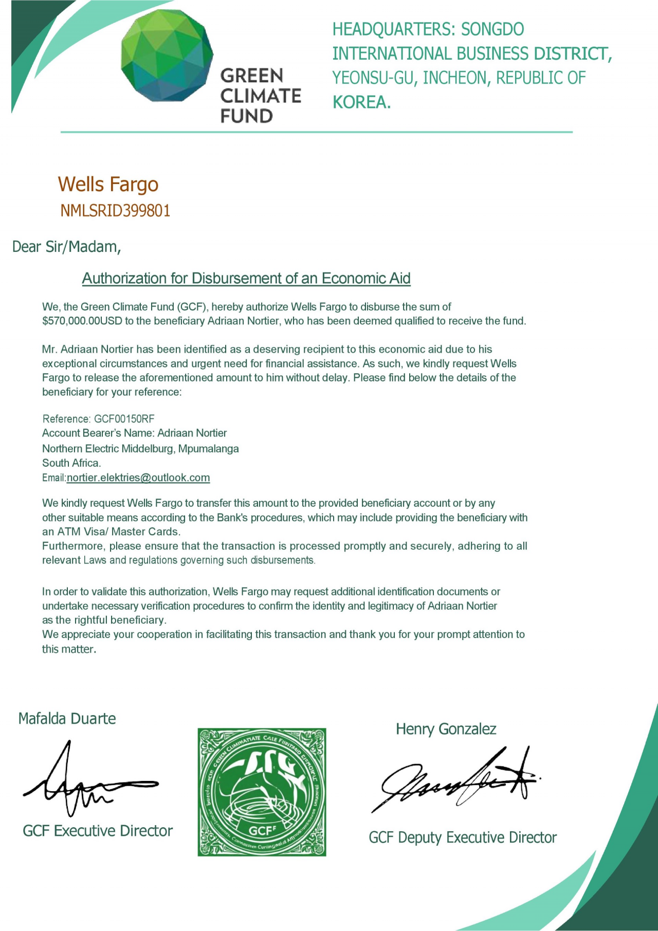 Beware of scam emails and messages purporting to be from GCF | Green ...